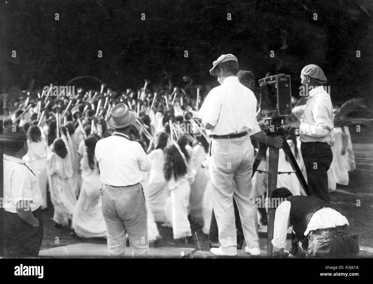 J STUART BLACKTON [left of camera] directing the 'angel' scene in THE ...