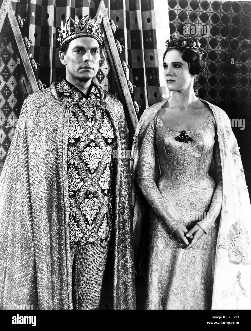 CAMELOT JULIE ANDREWS as Guinevere, WILLIAM SQUIRE as King Arthur, who ...