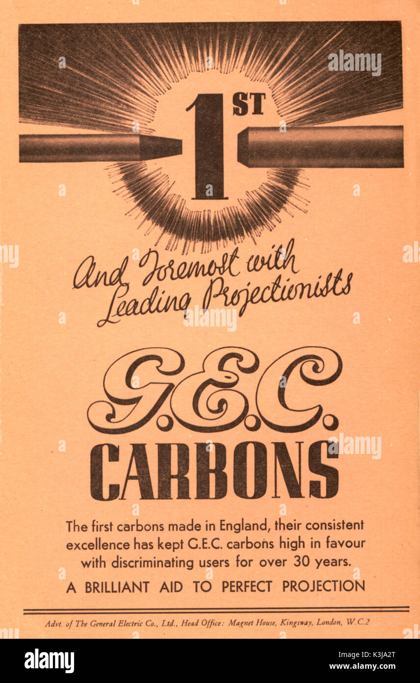 CARBONS Copper covered rods of carbon which had an electric flame ...
