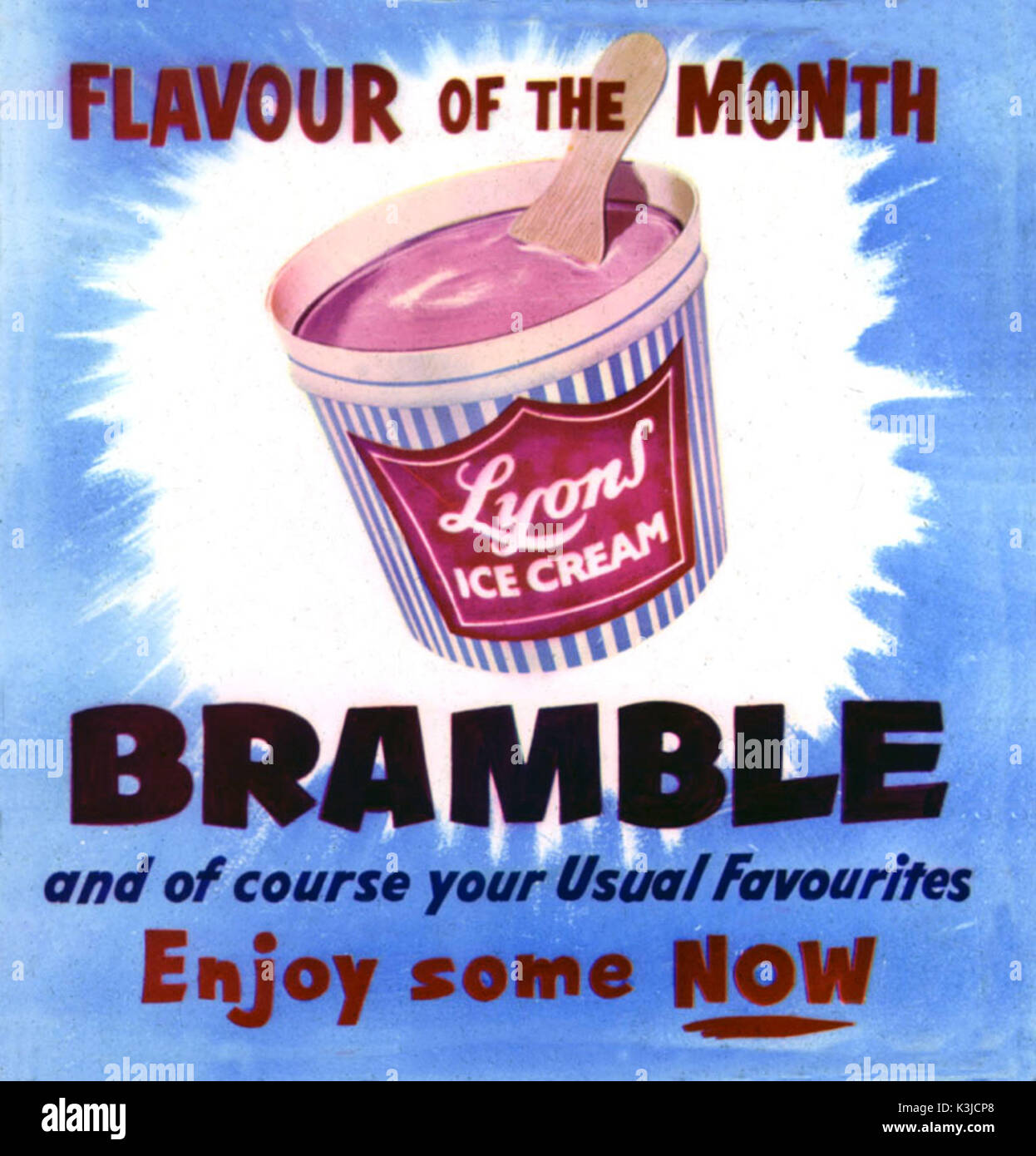 LYONS ICE CREAM ADVERTISING SLIDE SHOWN IN CINEMAS BETWEEN FILMS Stock ...