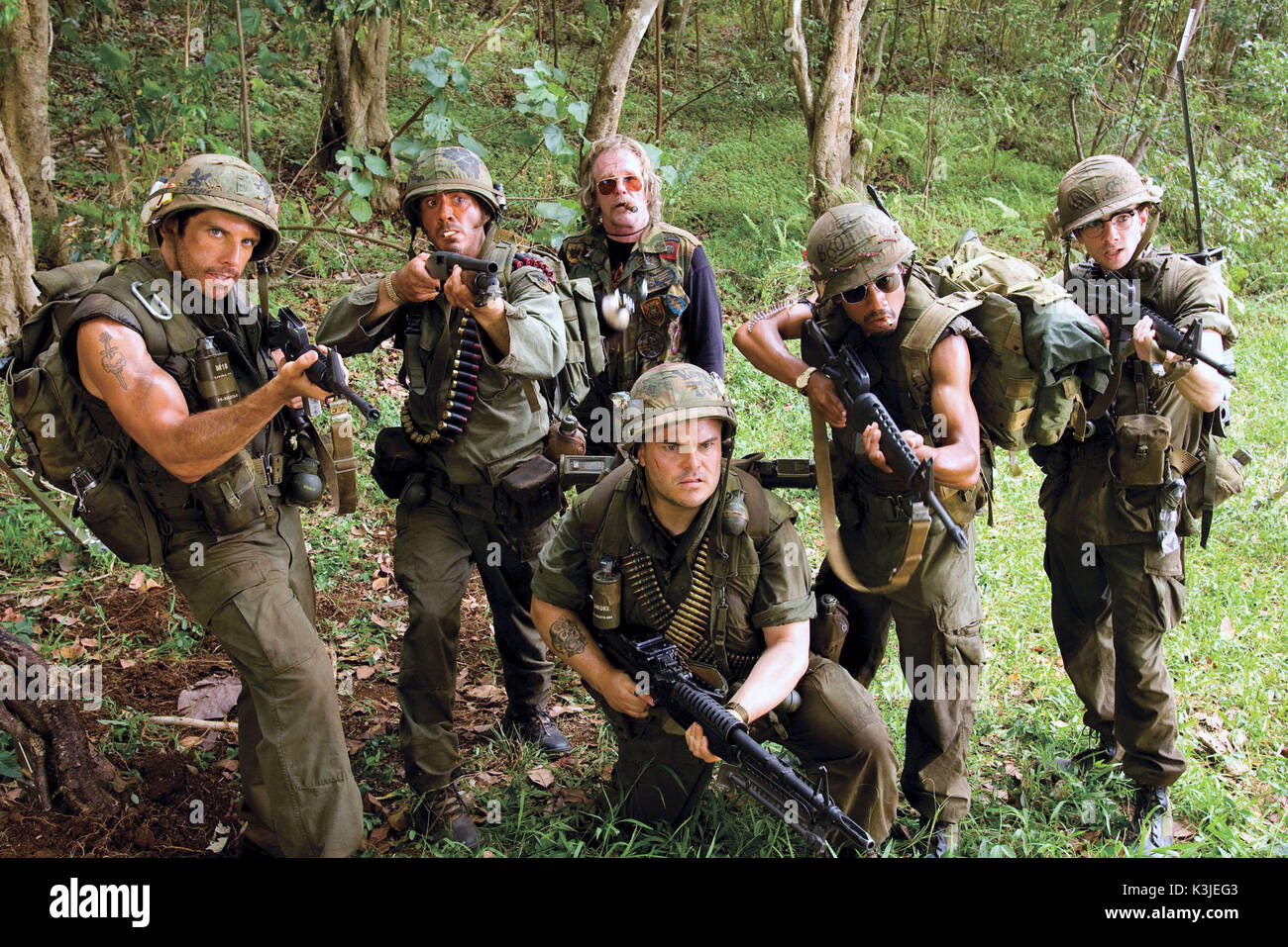 TROPIC THUNDER BEN STILLER, ROBERT DOWNEY JR., NICK NOLTE, JACK BLACK ...