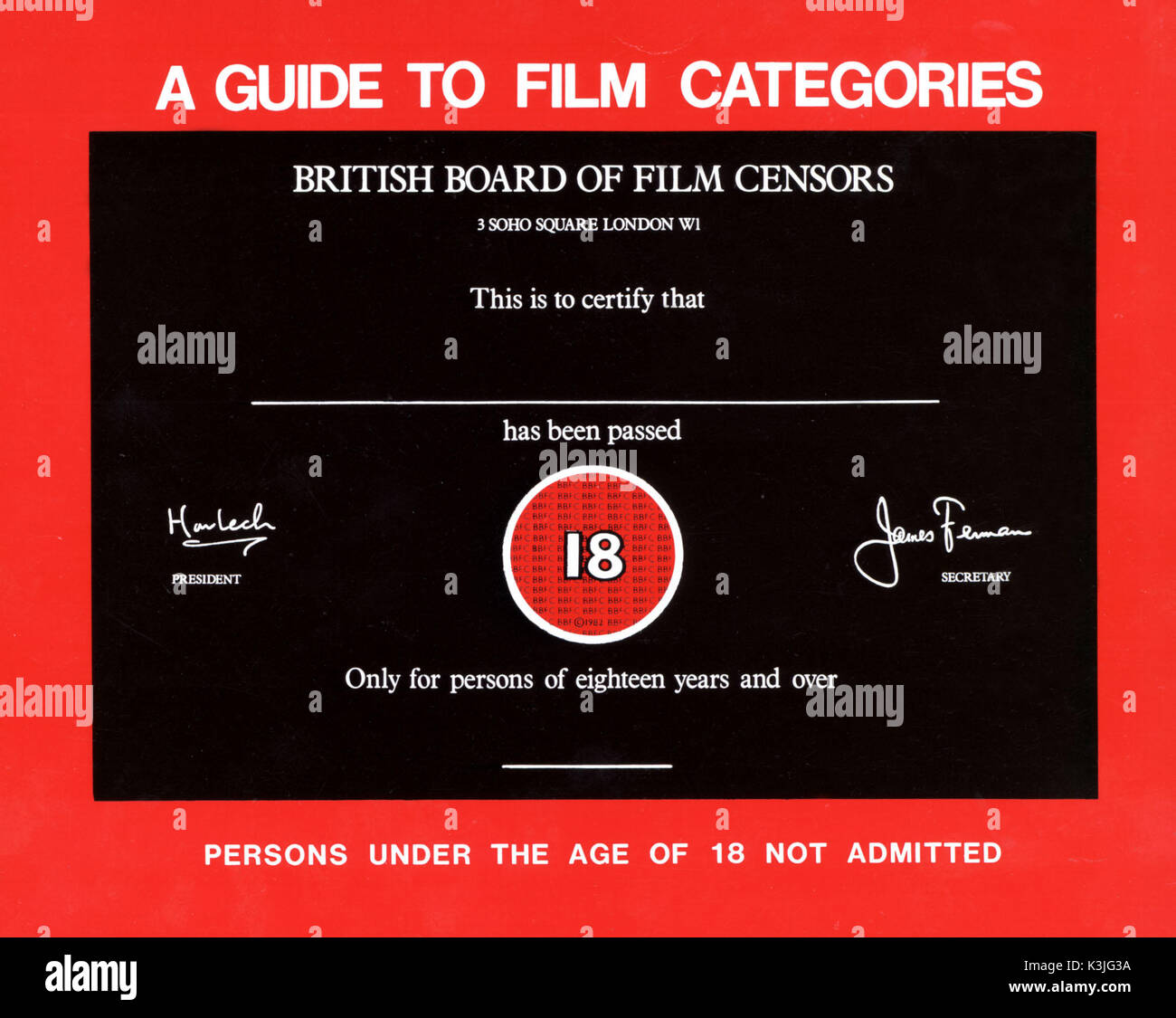 CENSOR'S CERTIFICATE for an 18 film incorporated here as part of a ...