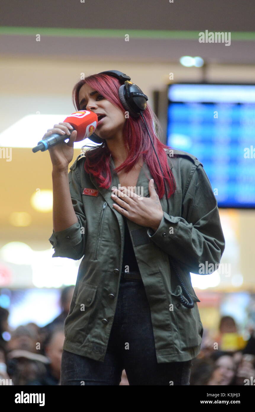 French pop singer Shym's attends public showcase in Lyon, France Stock ...