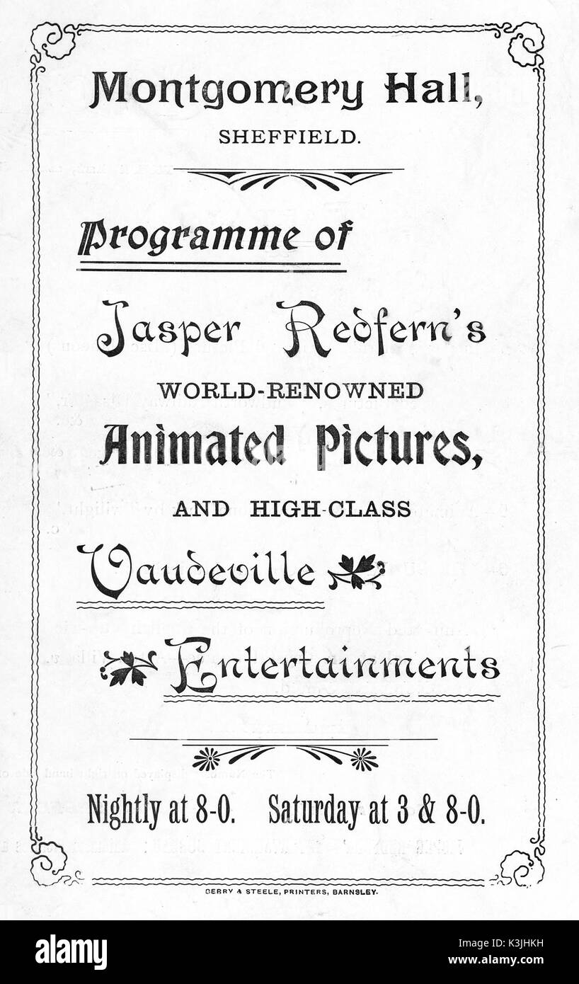 Advertisement from a programme for a film performance organised by ...