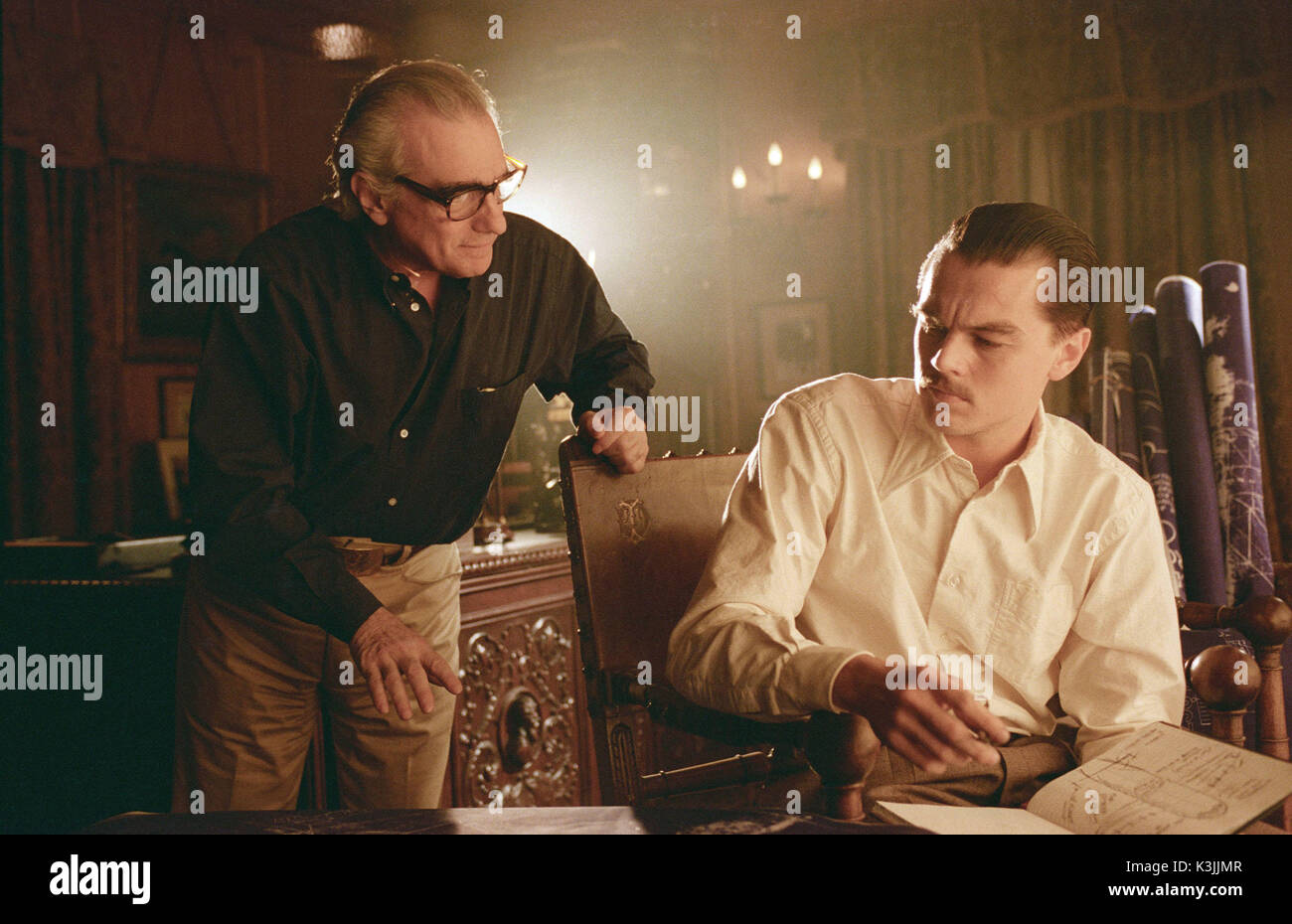 THE AVIATOR Director MARTIN SCORSESE, LEONARDO DICAPRIO as Howard ...