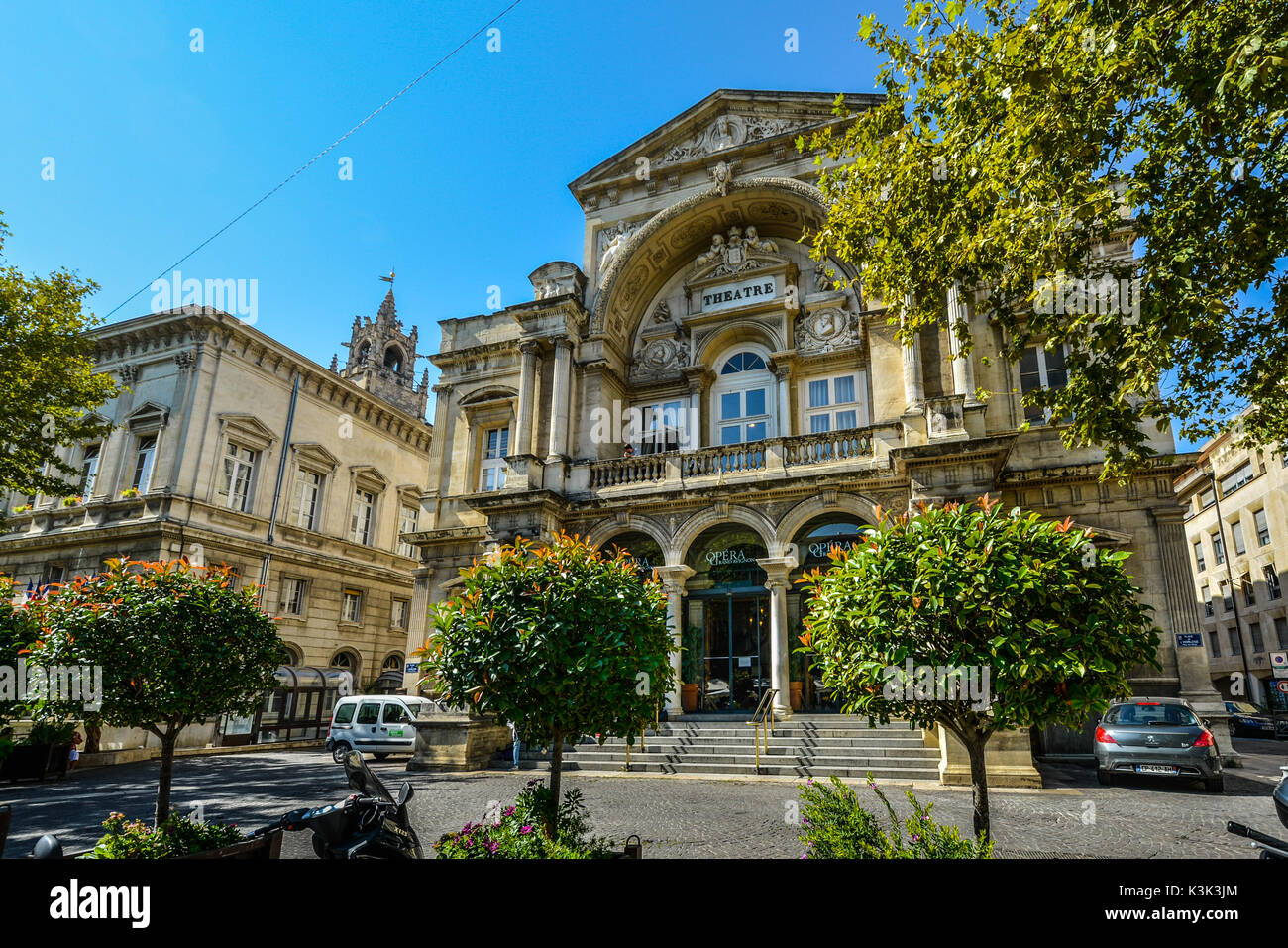 The Opera d'Avignon or Avignon Opera House in the town of Avignon in ...