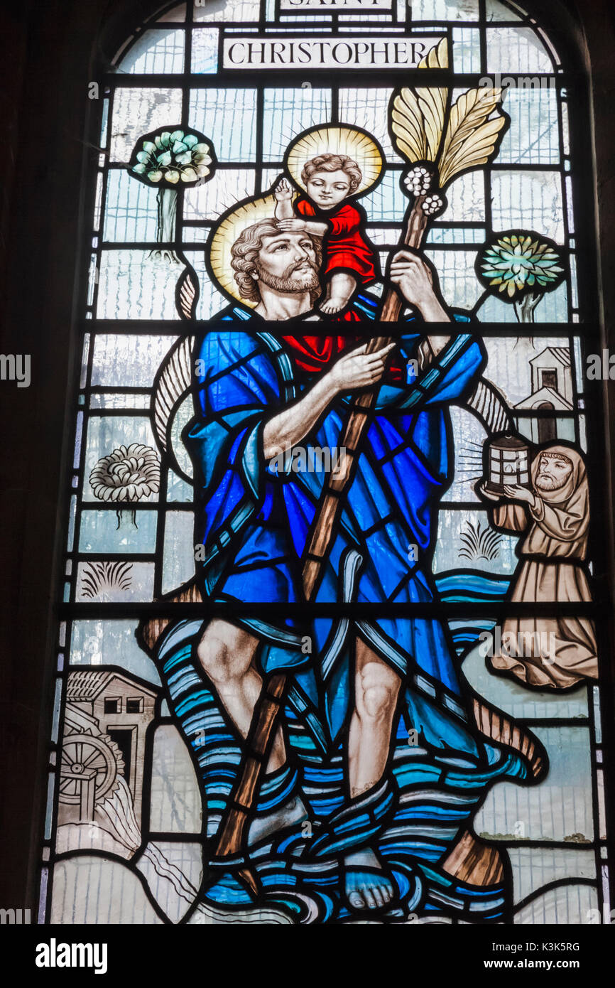 St christopher stained glass window hi-res stock photography and images ...