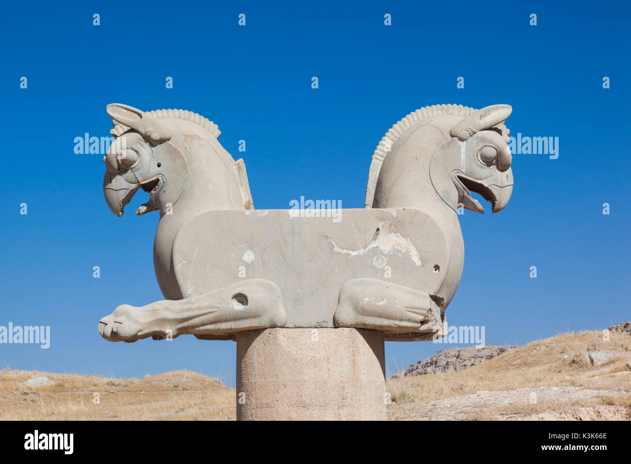 Iran, Central Iran, Persepolis, 6th century BC ancient city, griffon ...