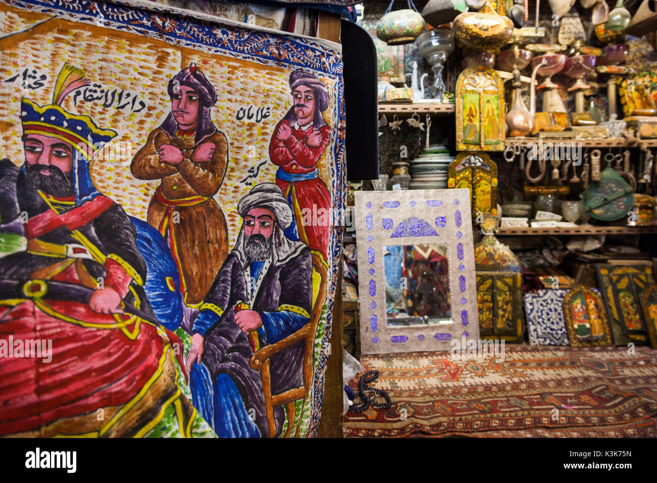 Iran, Central Iran, Esfahan, Bazar-e Bozorg market, interior Stock ...