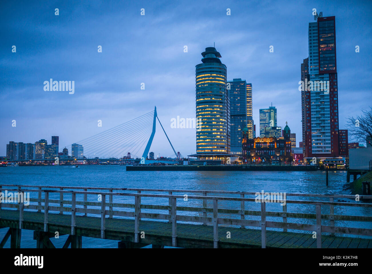 Netherlands, Rotterdam, new commerical towers of renovated port ...