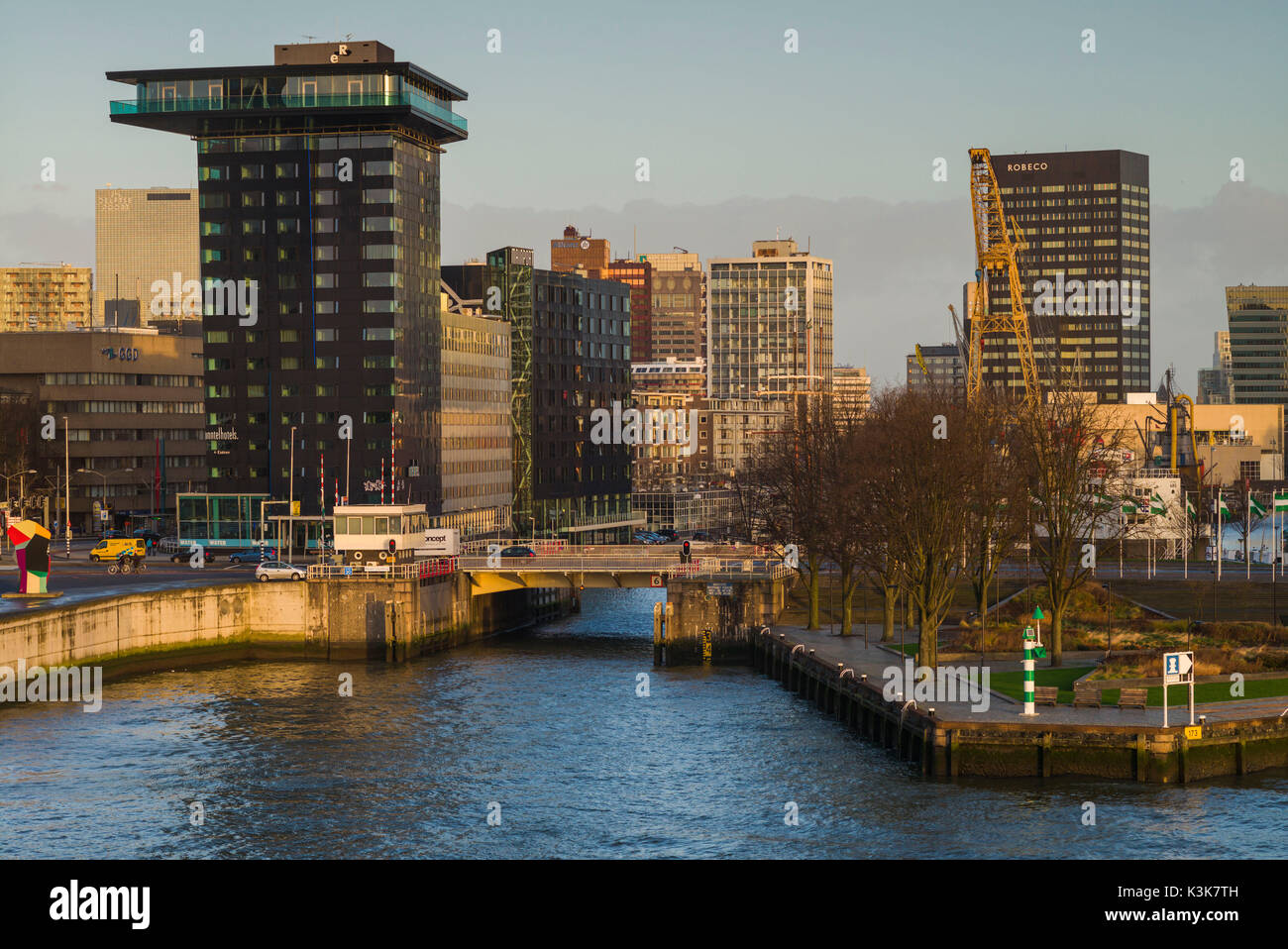 Netherlands, Rotterdam, Mainport Hotel, dawn Stock Photo - Alamy