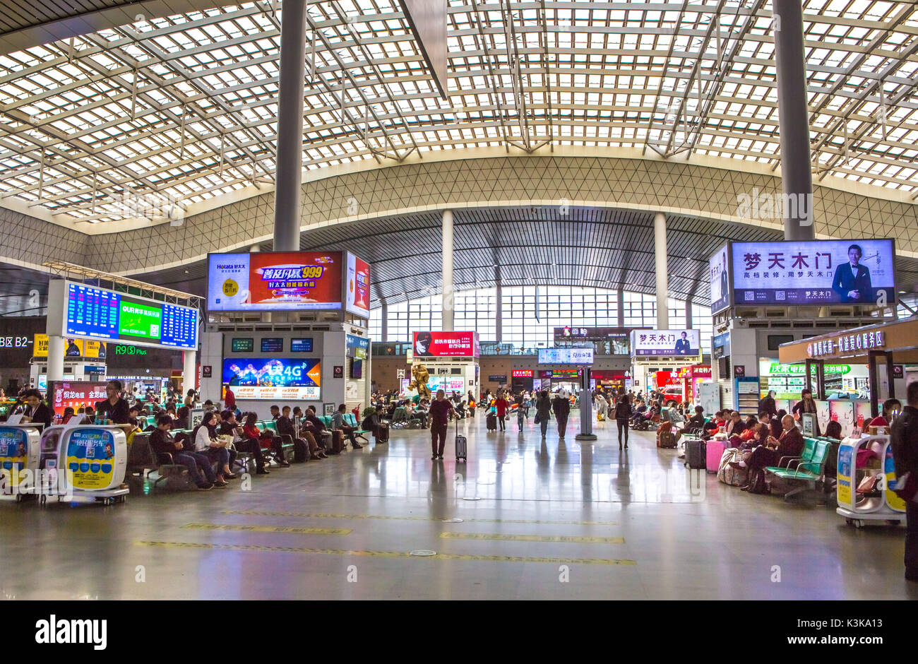 China, Hunan Province, Changsha City, Changsha Train station, waiting ...