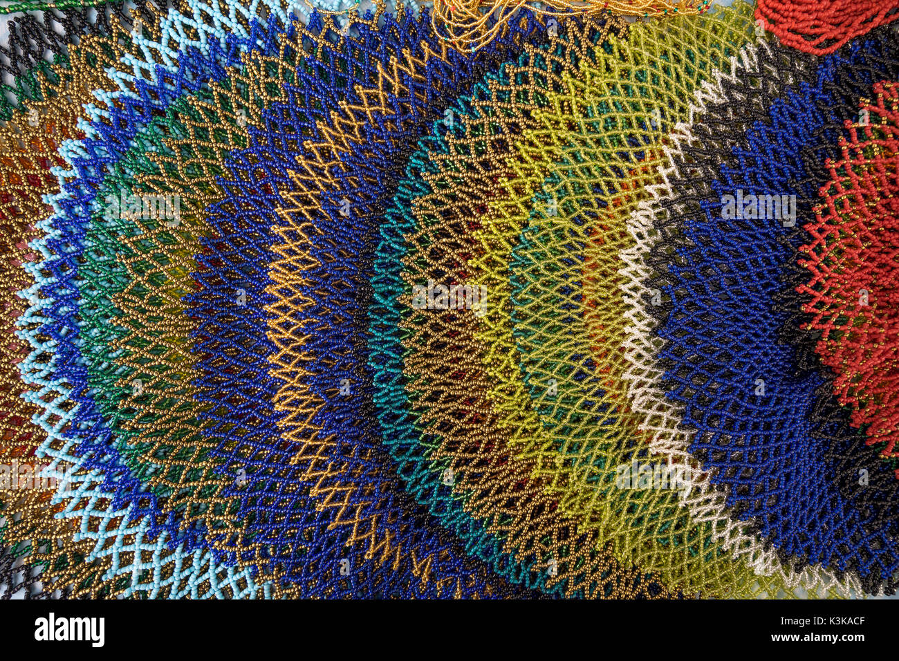microbead indigenous necklaces in Ecuador Stock Photo - Alamy
