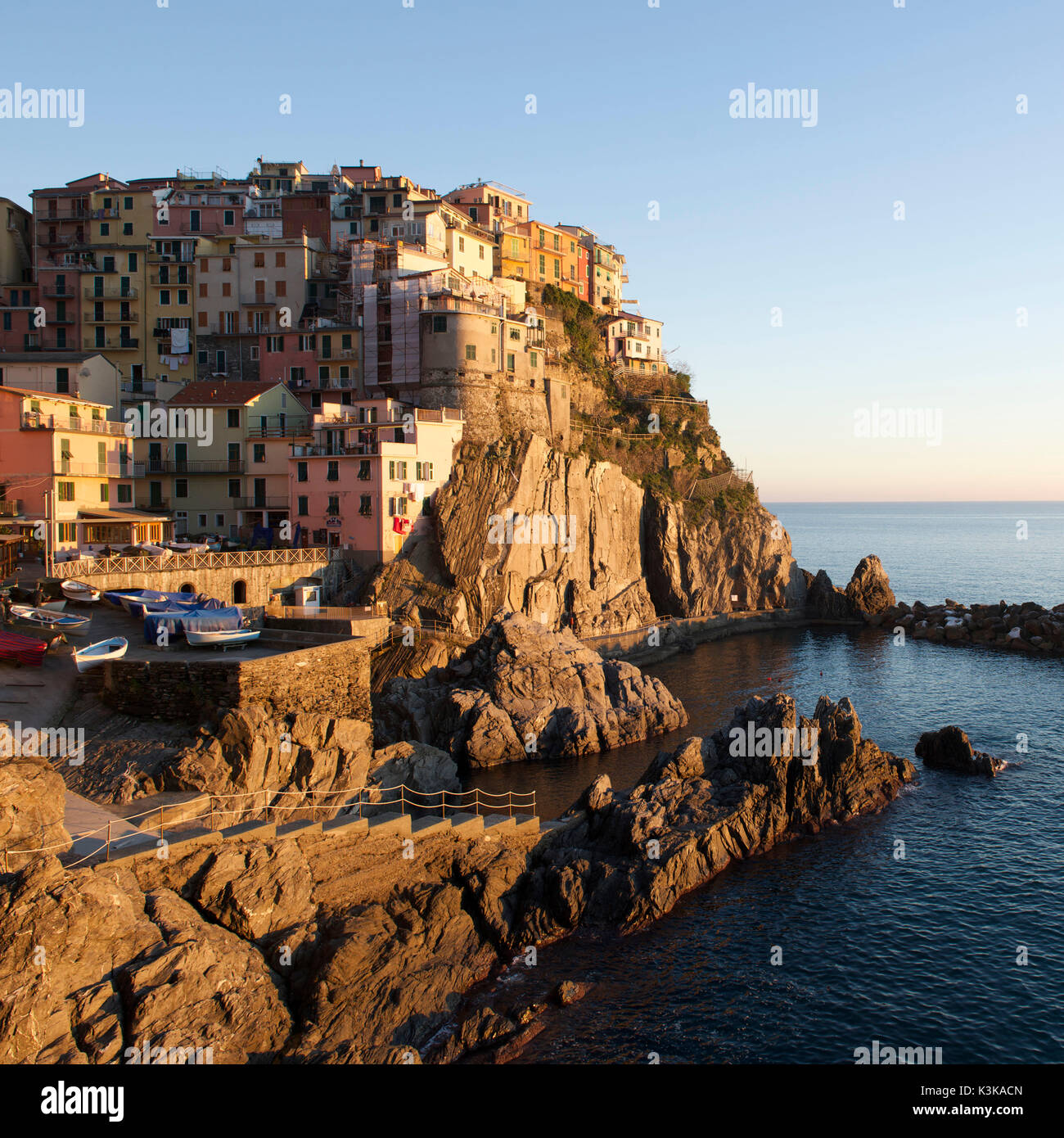Italy, Liguria, National Parc of the Cinque Terre, Manarola Stock Photo ...