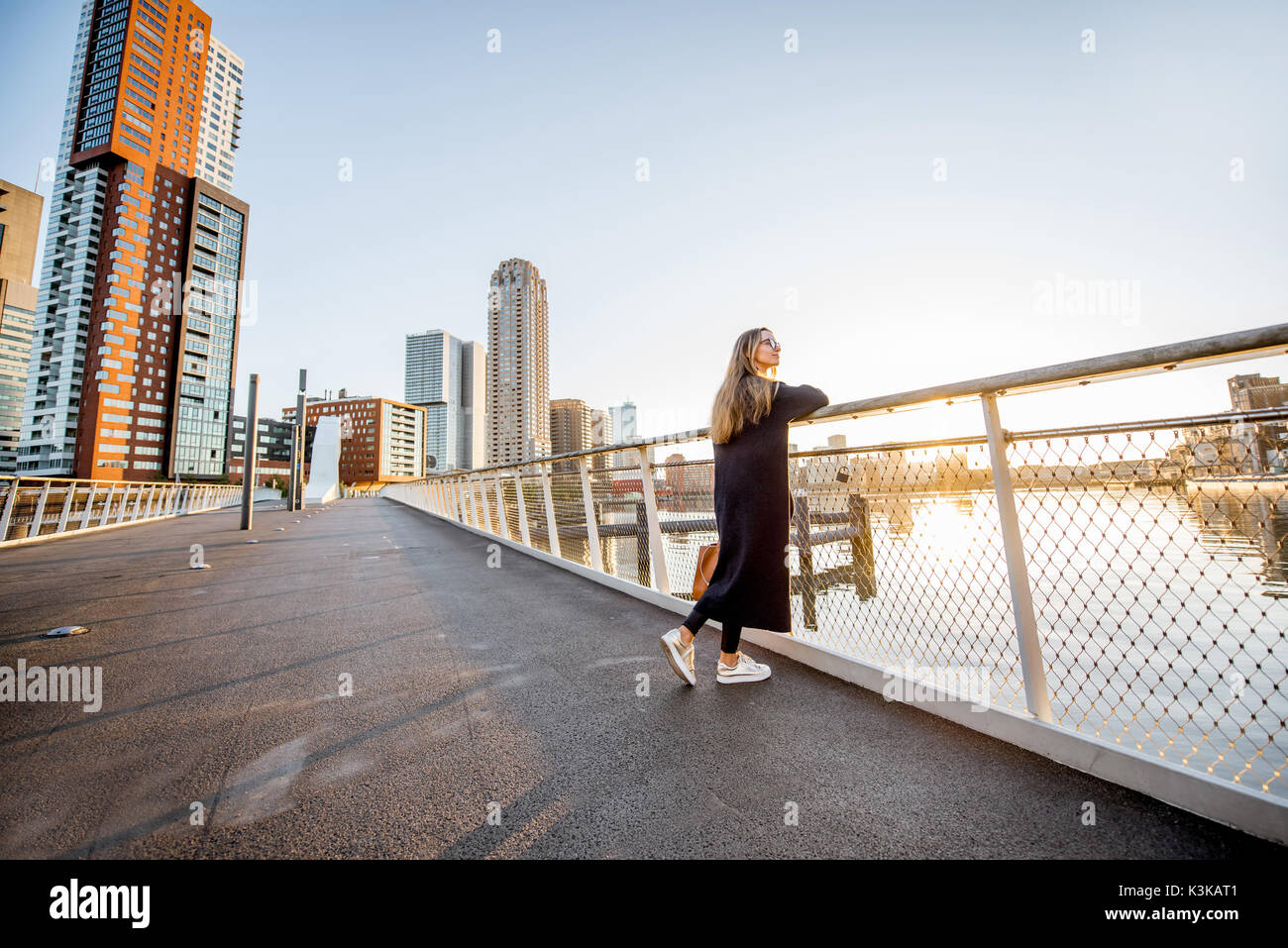 Woman in Rotterdam city Stock Photo - Alamy