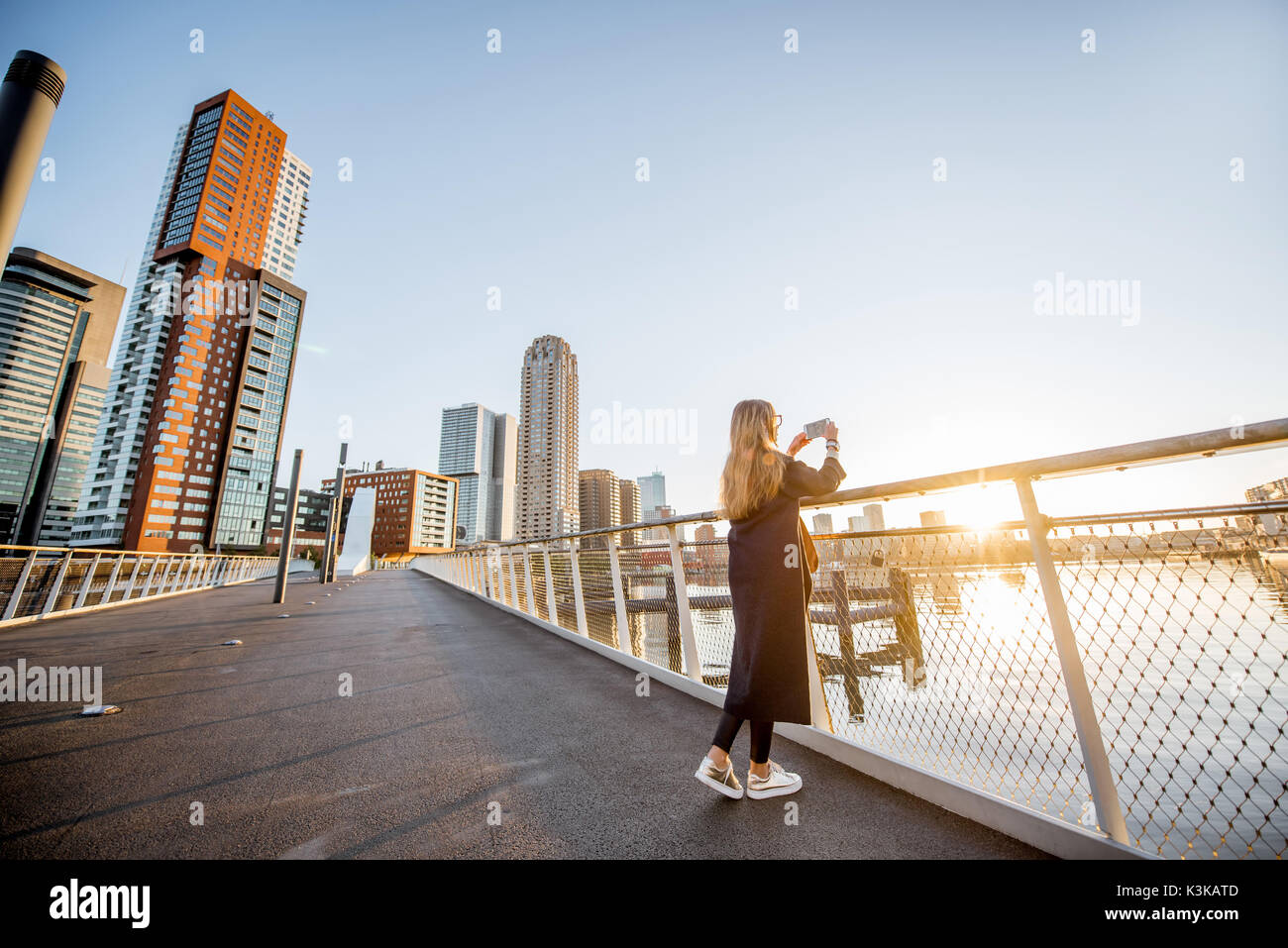 Woman in Rotterdam city Stock Photo - Alamy