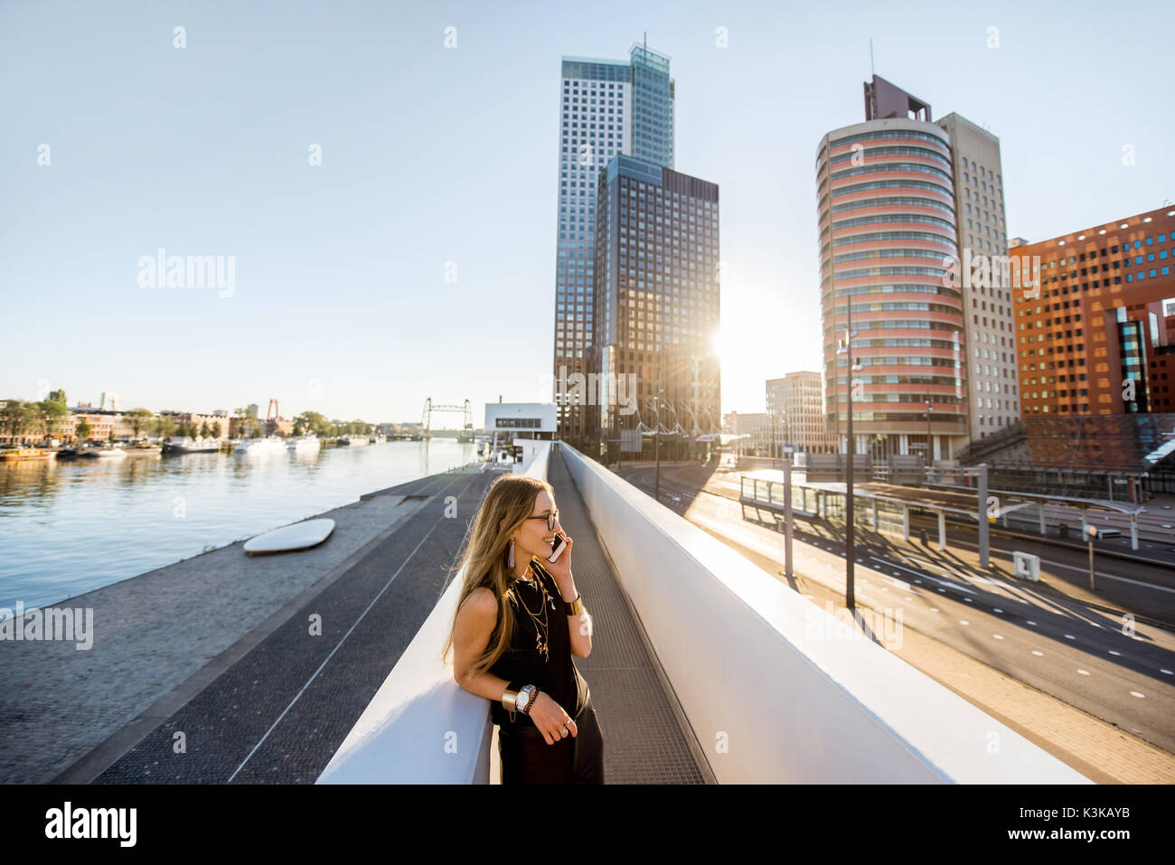 Woman in Rotterdam city Stock Photo - Alamy