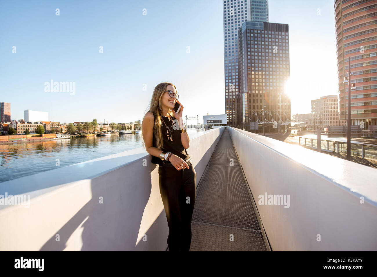 Woman in Rotterdam city Stock Photo - Alamy