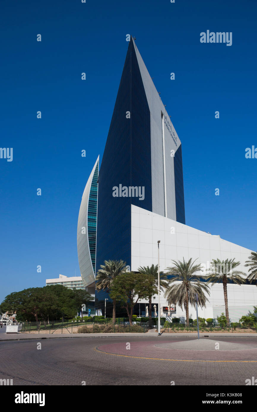 UAE, Dubai, Deira, Hilton Hotel, Emirates NBD bank and Dubai Chamber of ...