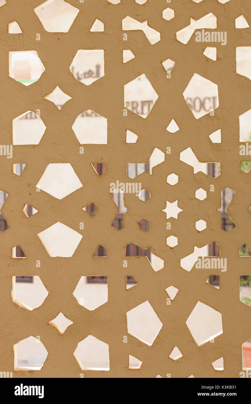 UAE, Dubai, Bur Dubai, Rulers Court Mosque, traditional Arabic patterns ...