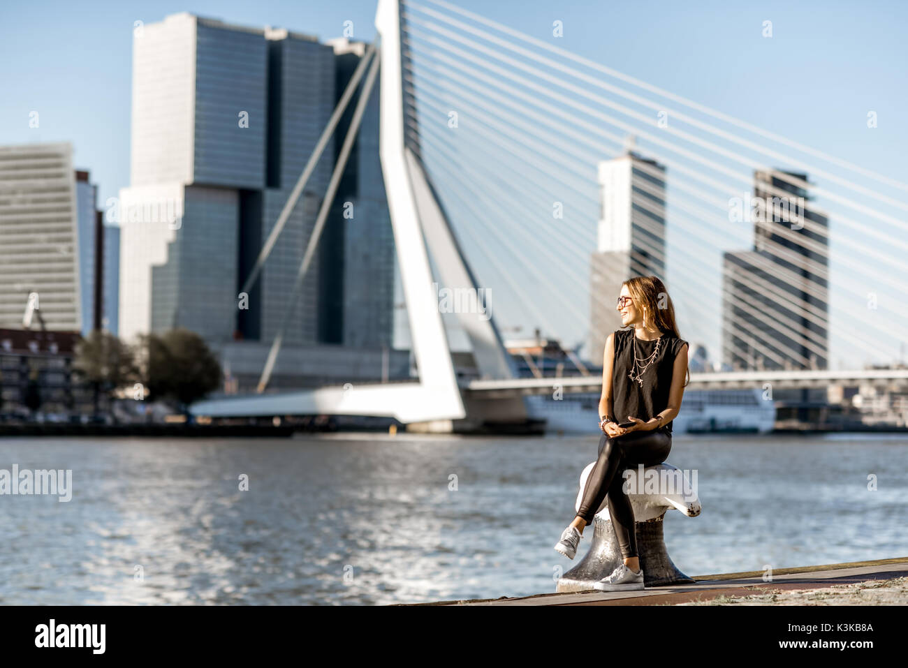 Woman in Rotterdam city Stock Photo - Alamy