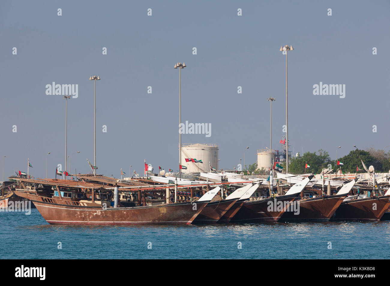 UAE, Abu Dhabi, Dhow Harbor Stock Photo - Alamy