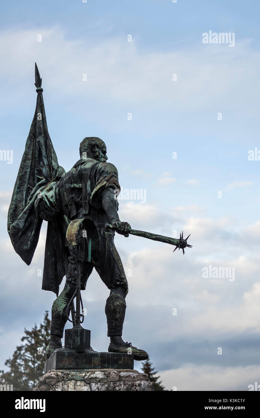 The smith of Kochel, monument of Anton Kaindl in Kochel Stock Photo - Alamy