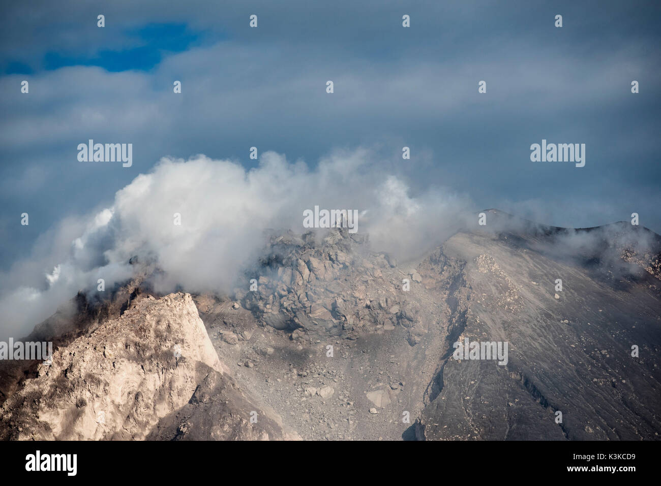 Summit of the active volcano Mount Sinabung in Sumatra, Indonesia Stock ...