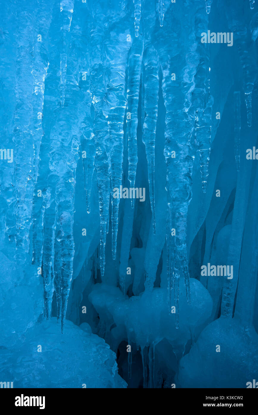 Blue ice in a waterfall in hohe tauern hi-res stock photography and ...