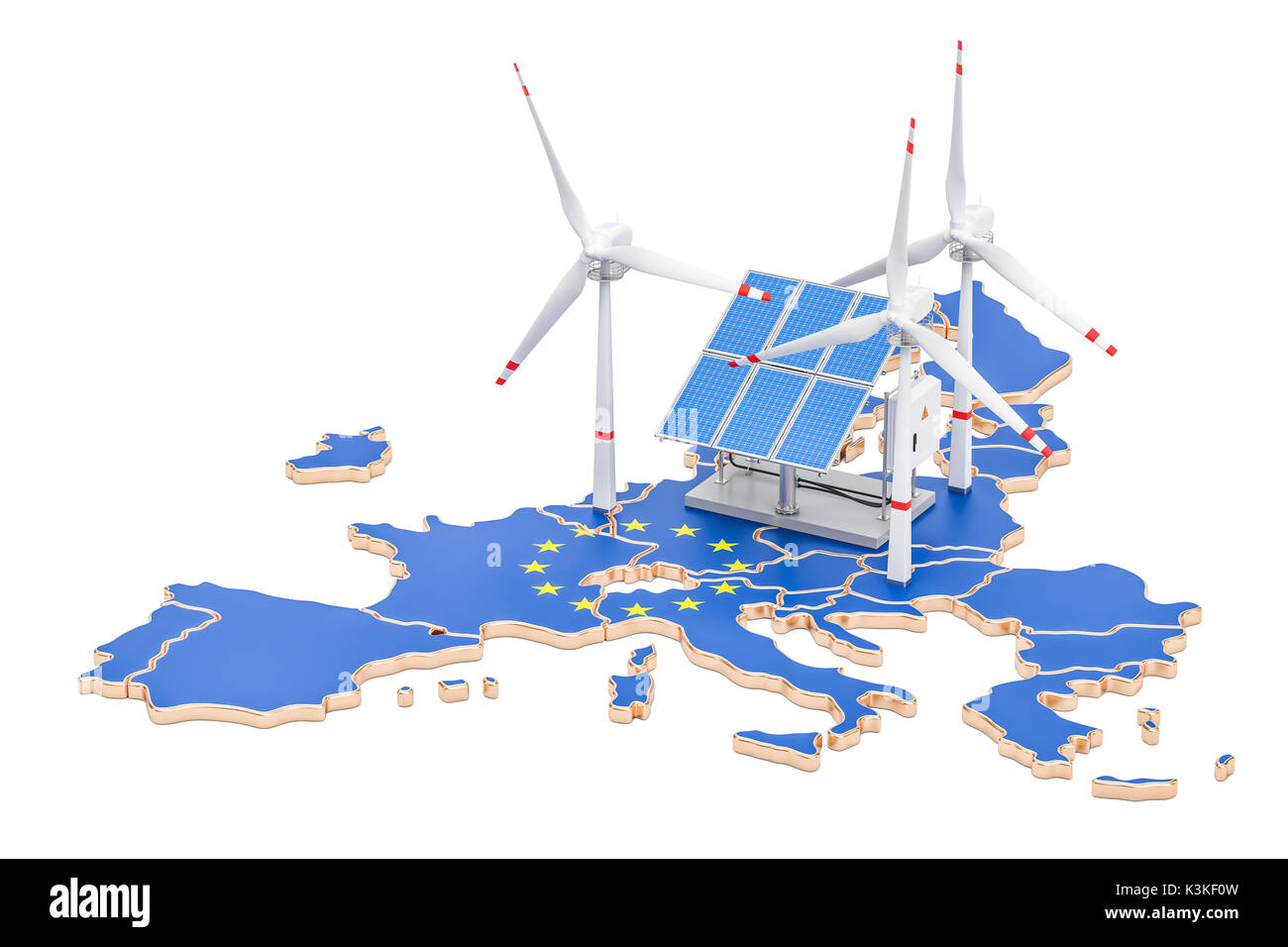 Renewable energy and sustainable development in European Union, concept ...