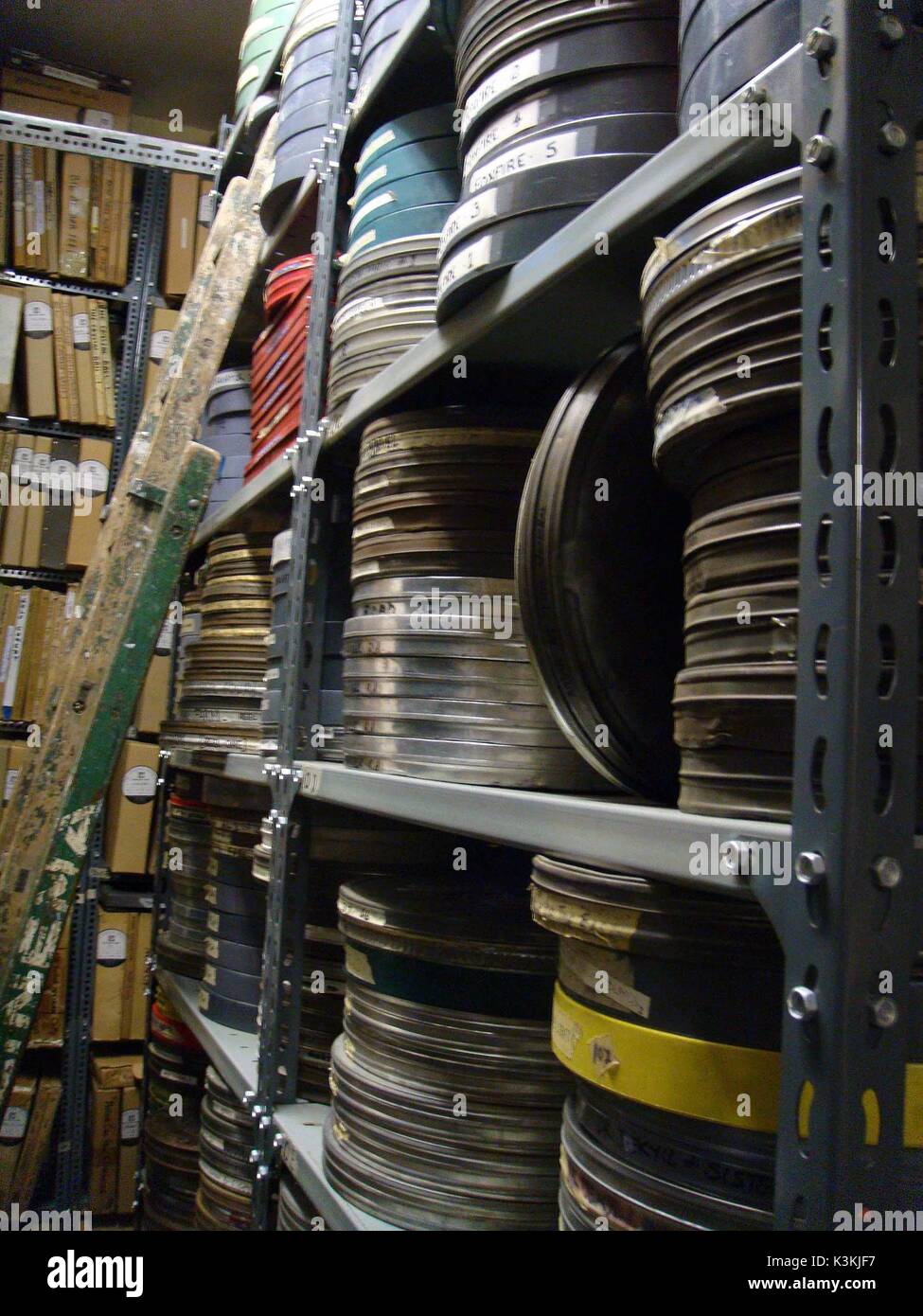 ARCHIVED FILM CANS at the Cinema Museum, London, July 2009 Stock Photo ...