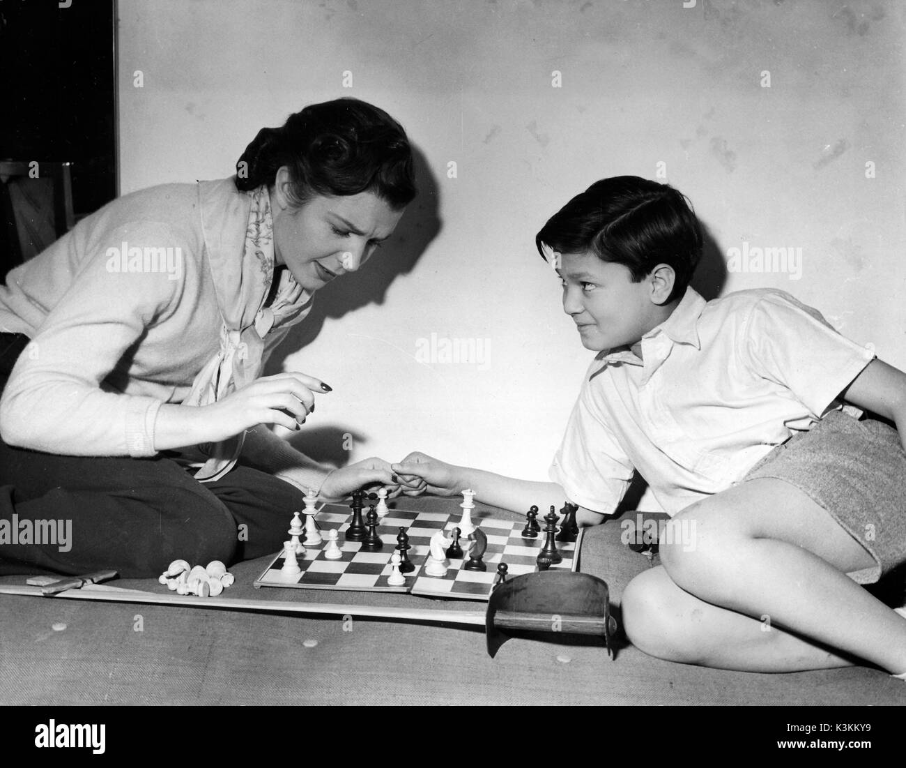 Actress KATHLEEN BYRON seen here with young actor JEREMY SPENSER ...