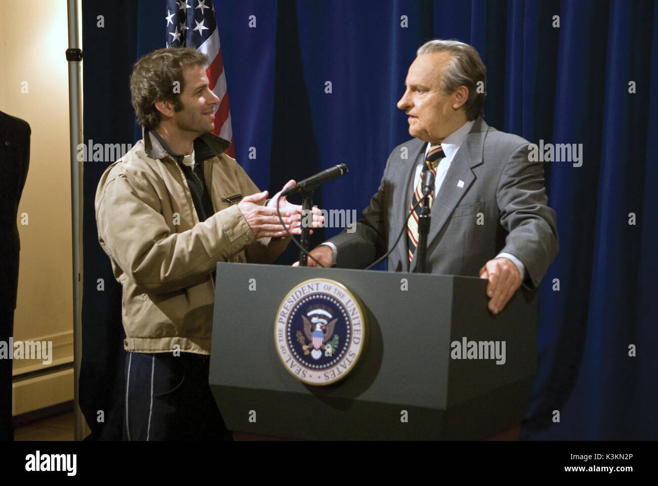 WATCHMEN Director ZACK SNYDER, ROBERT WISDEN as President Nixon Date ...