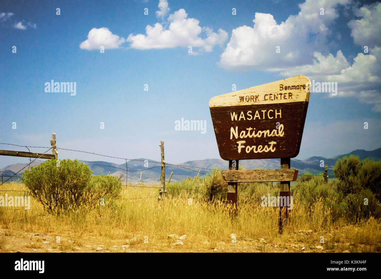 The entrance to Wasatch National Forest in Utah Stock Photo - Alamy