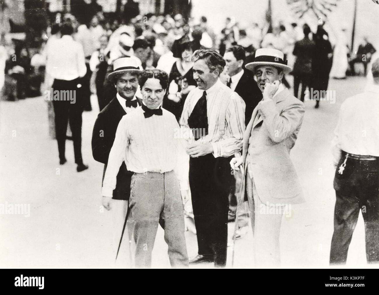 From left - , CHARLES CHAPLIN, MACK SENNETT, D.W.GRIFFITH Stock Photo ...