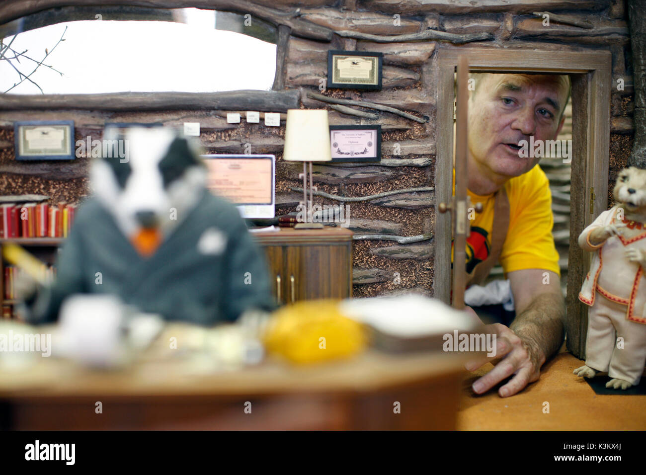 FANTASTIC MR FOX BILL MURRAY, who voices Badger, examines the stop ...