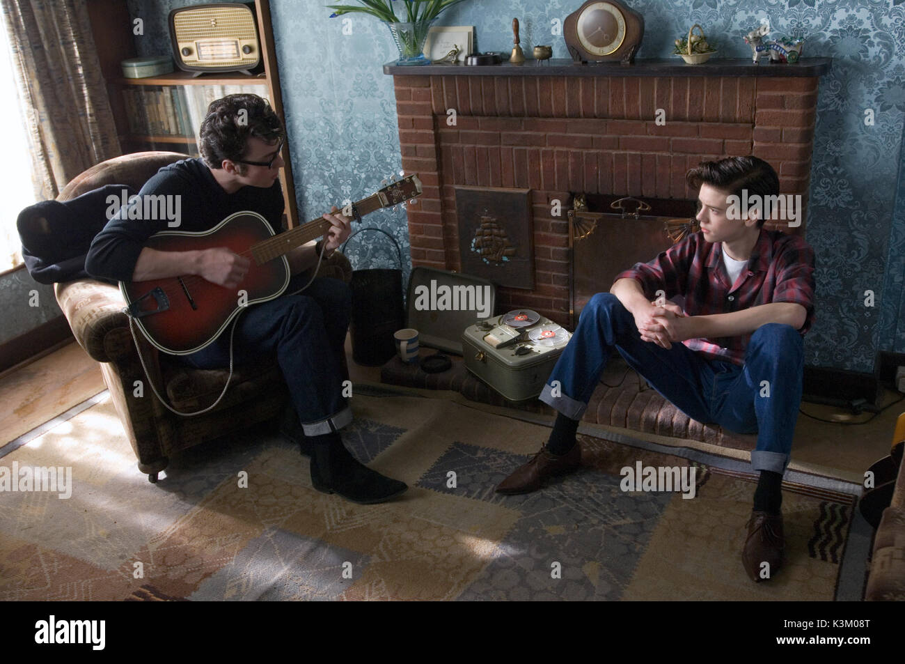 NOWHERE BOY AARON JOHNSON as John Lennon, THOMAS SANGSTER as Paul ...