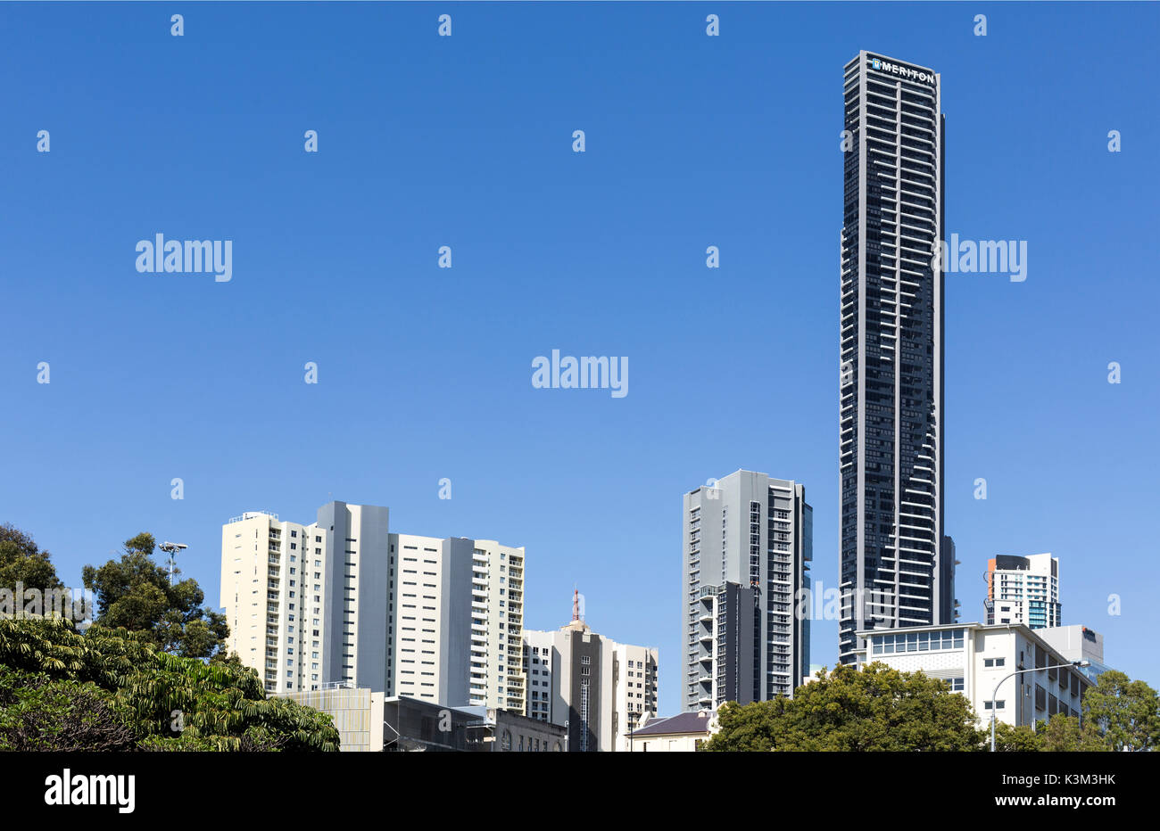 View of the tallest residential tower in Brisbane, Australia Stock ...