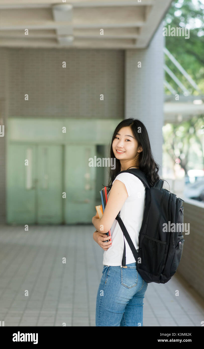 Happy of a Asian college student at Campus Stock Photo - Alamy