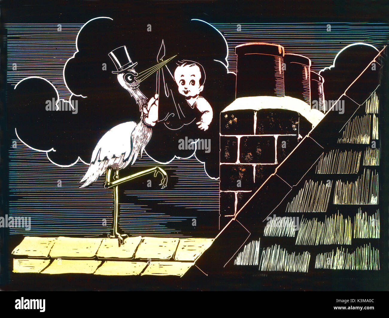 ARRIVAL OF THE STORK Announcement slide used in conjuction with a ...