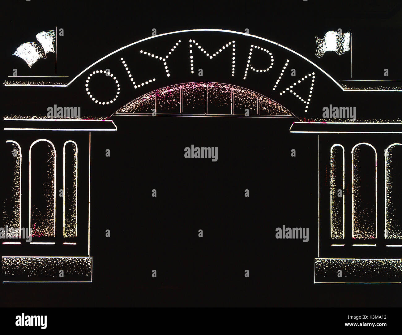 OLYMPIA Announcement slide used in conjuction with a cinema organ ...