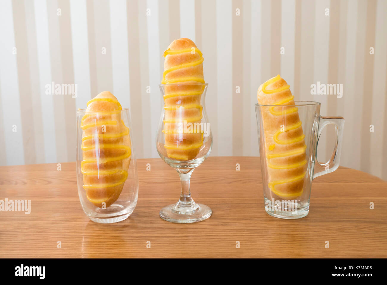 The three bread in the glass Stock Photo - Alamy