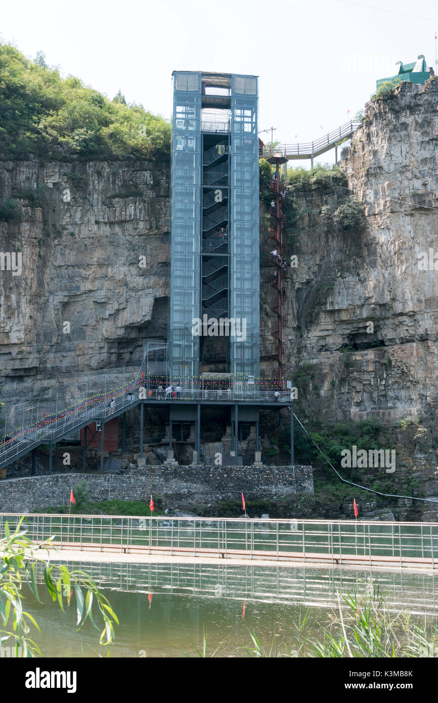Tourism scenic sightseeing elevator.Building on the cliffs Stock Photo ...
