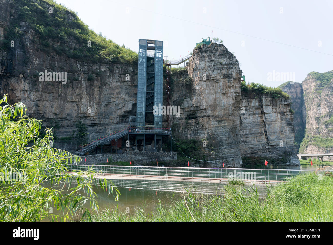 Tourism scenic sightseeing elevator.Building on the cliffs Stock Photo ...