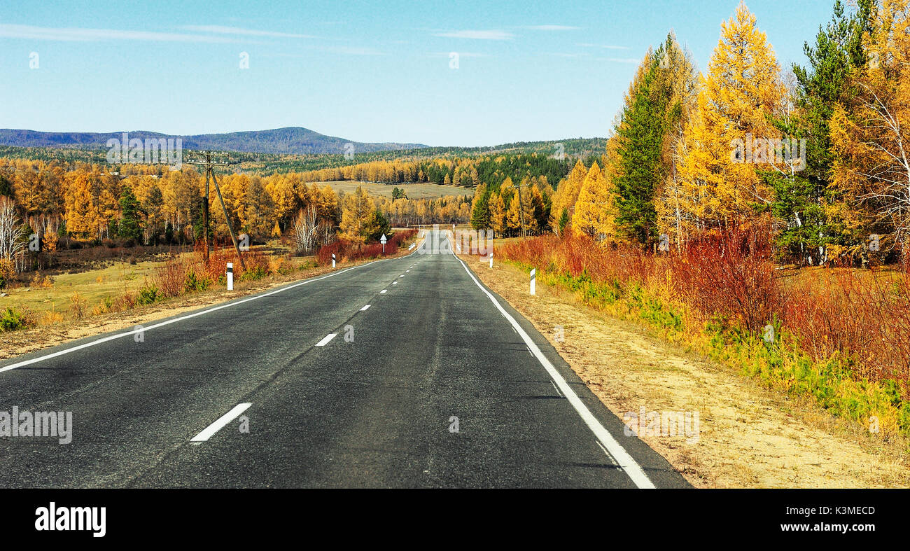 Fall Road Trip at Siberia,Russia Stock Photo - Alamy