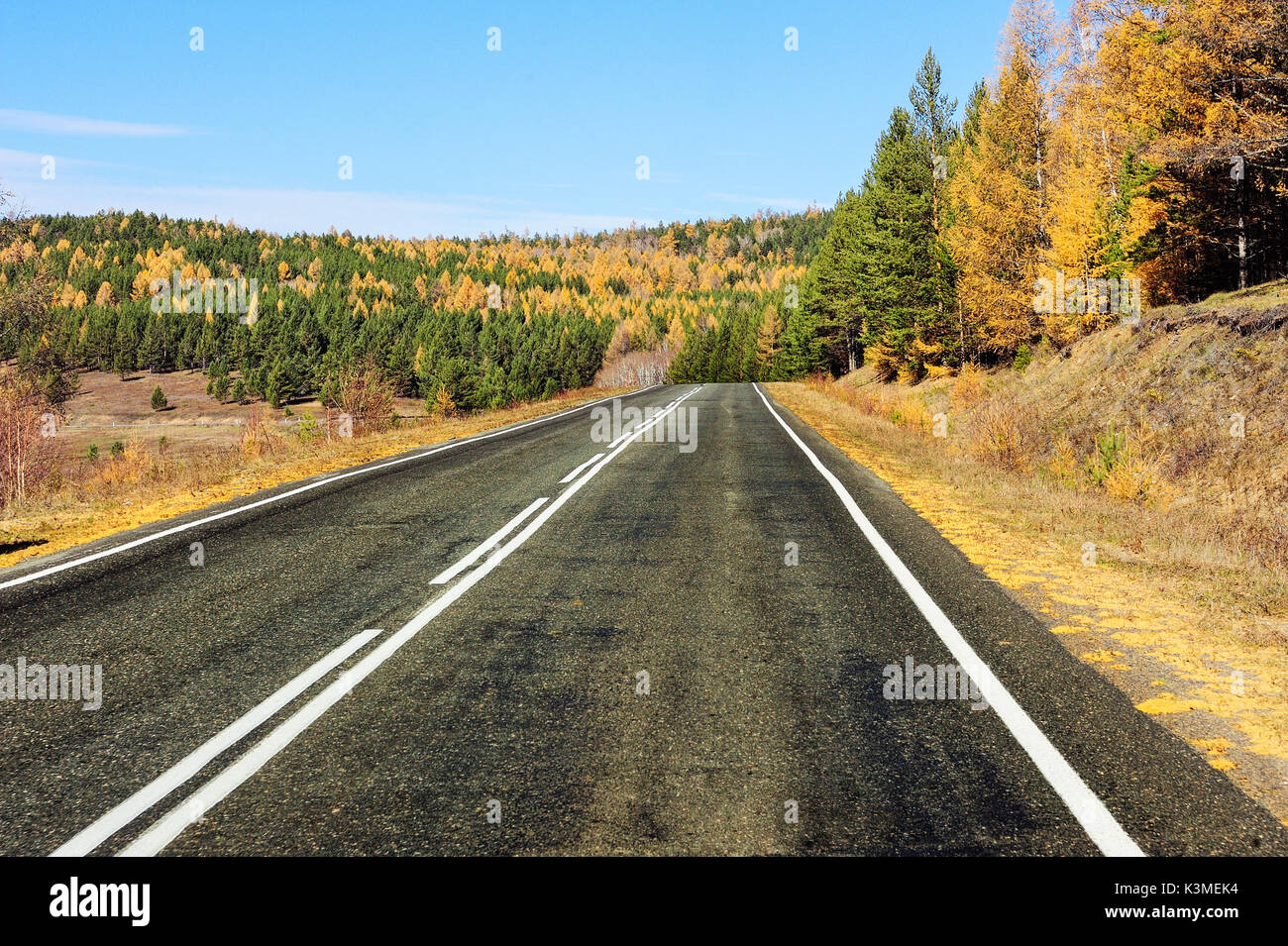 Fall Road Trip at Siberia,Russia Stock Photo - Alamy