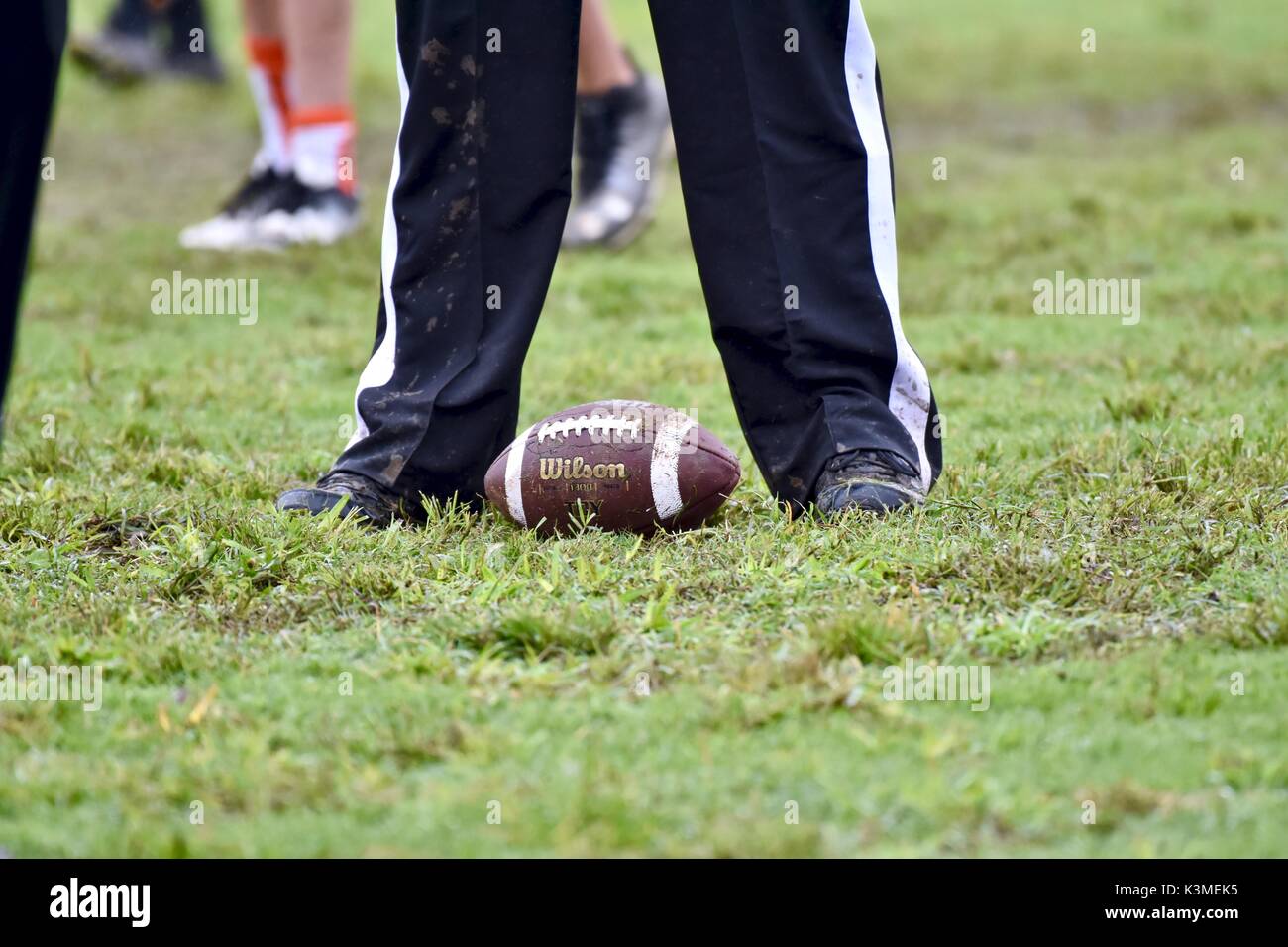 Football on the field Stock Photo - Alamy