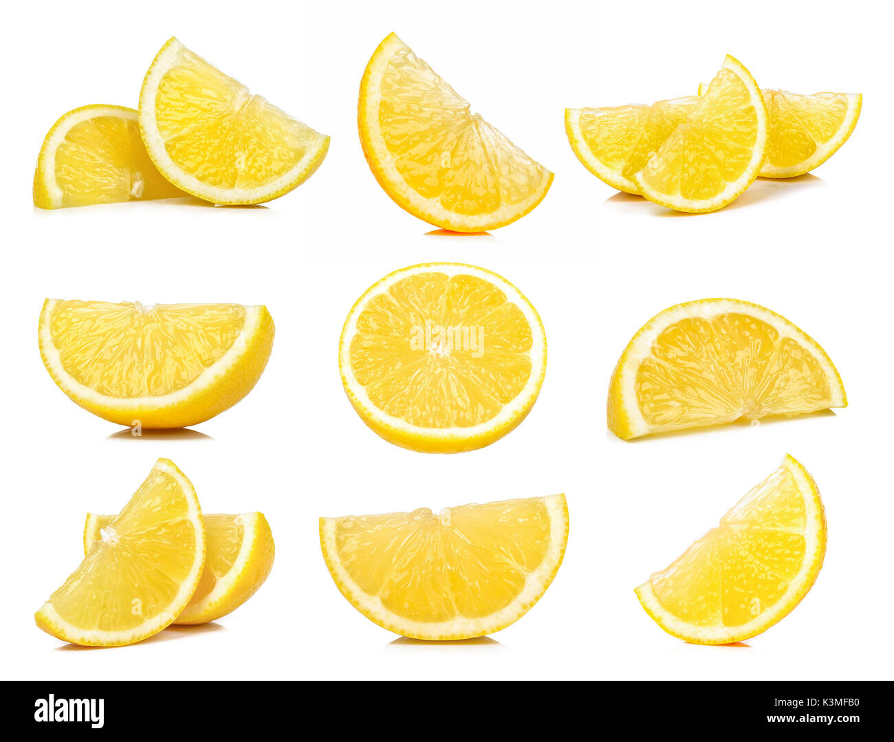 Set of Slice Lemon isolated on white background Stock Photo - Alamy