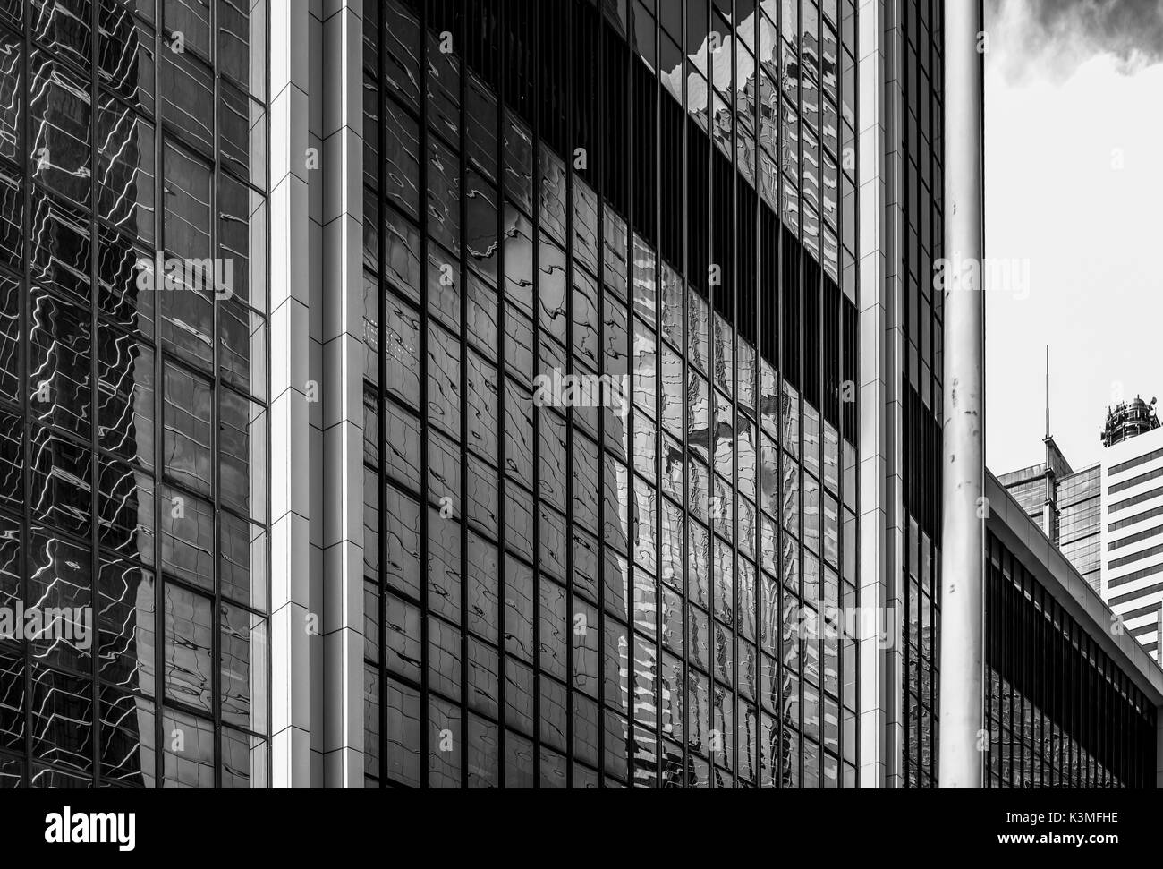 Hong Kong Modern office building with B&W color Stock Photo - Alamy