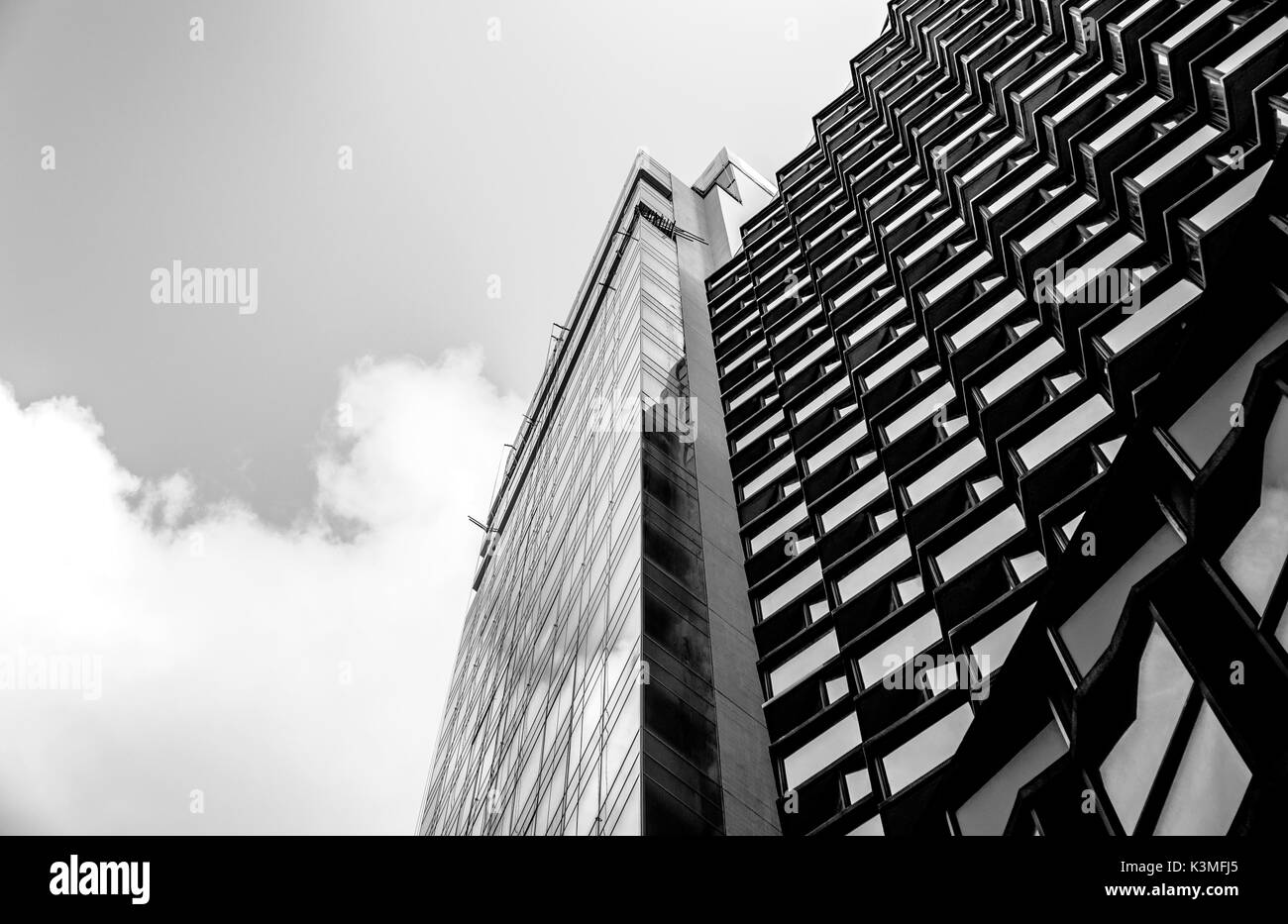 Hong Kong Modern office building with B&W color Stock Photo - Alamy